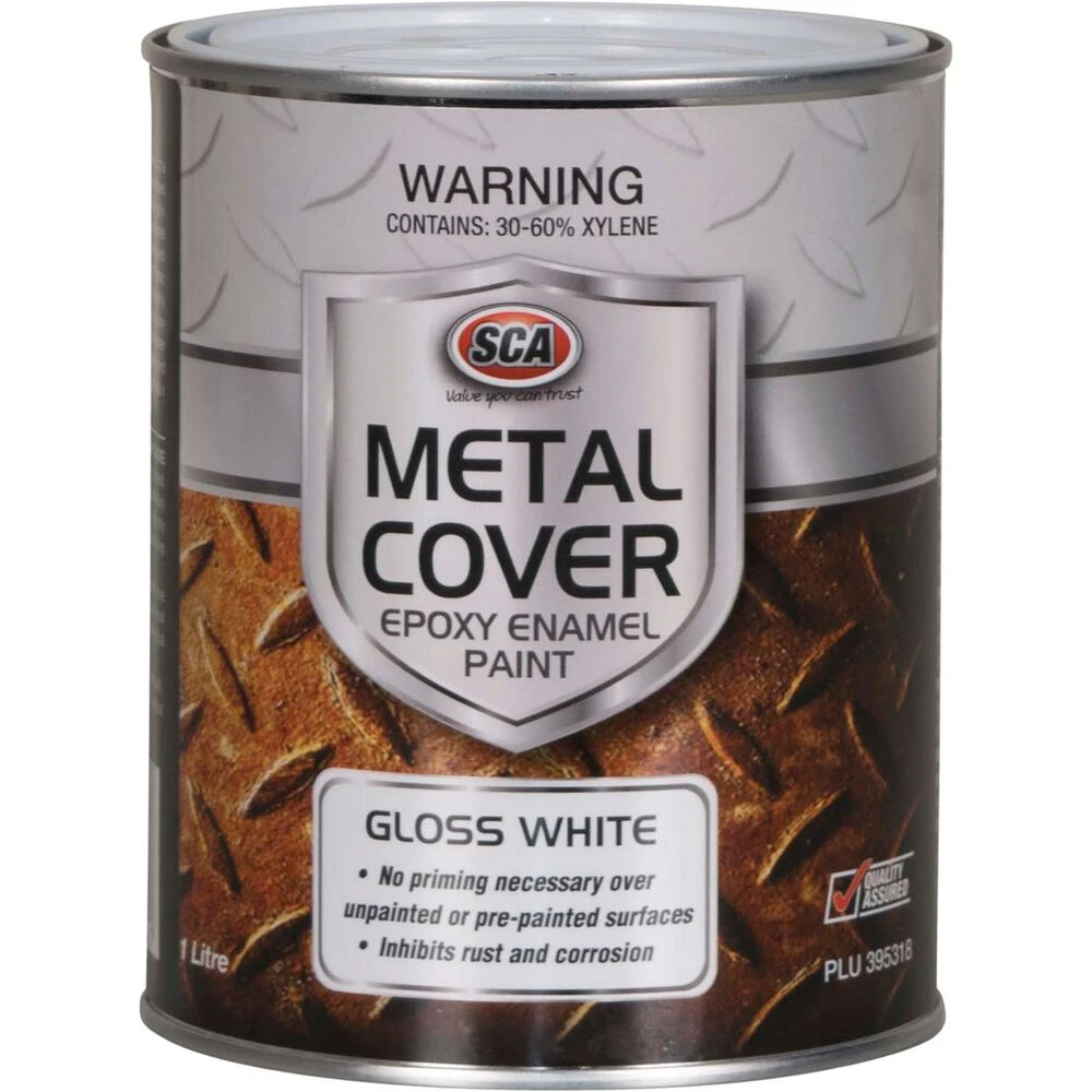 SCA Metal Cover Enamel Rust Paint Gloss White - 1 Litre, Buy Cheap Dupli-Color Shop Online